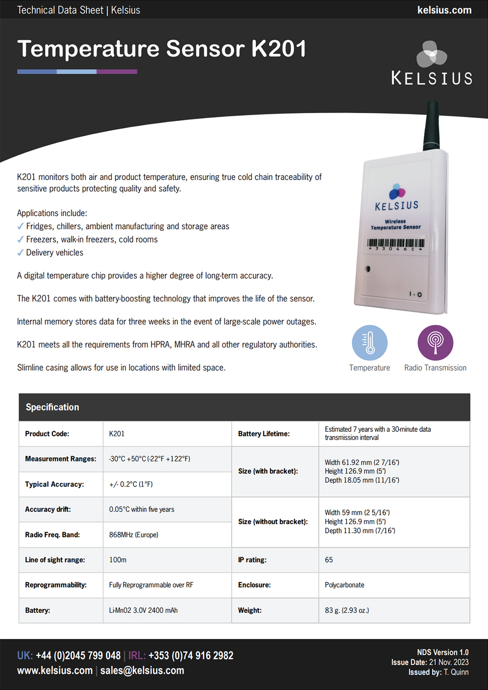 Data Sheets - Kelsius